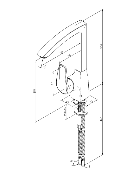 Elara Chrome Kitchen Mixer [https://damixa.com]