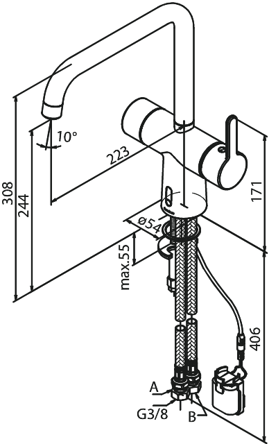 Silhouet Matt White Touchless kitchen tap [https://damixa.com]
