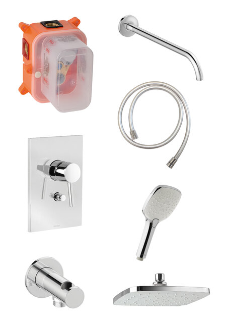 Concealed Chrome/Silverhose Pine HS1 - Concealed shower system [https://damixa.com]