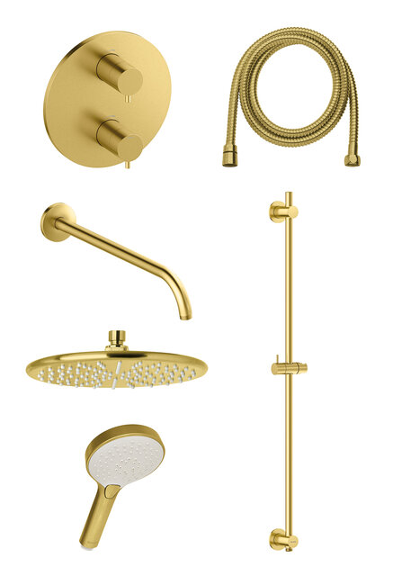 Concealed Brushed Brass PVD Silhouet SR1 - concealed shower system [https://damixa.com]