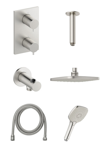 Inbouw Staal PVD Pine HS 2 - Inbouw compleet douche thermostaat systeem [https://damixa.nl]