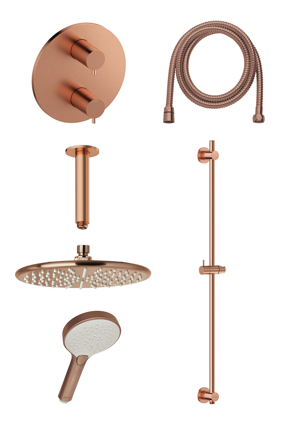Concealed Brushed Copper PVD Silhouet SR2 - concealed shower system [https://damixa.com]