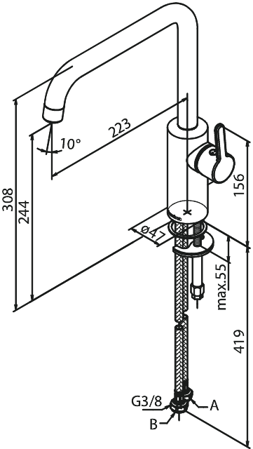 Silhouet Edelmessing PVD Spültischarmatur [https://damixa.de]